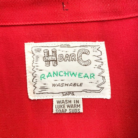 H Bar C RanchWear | Shirts | Cowboy Western Mens Shirt Red With White ...